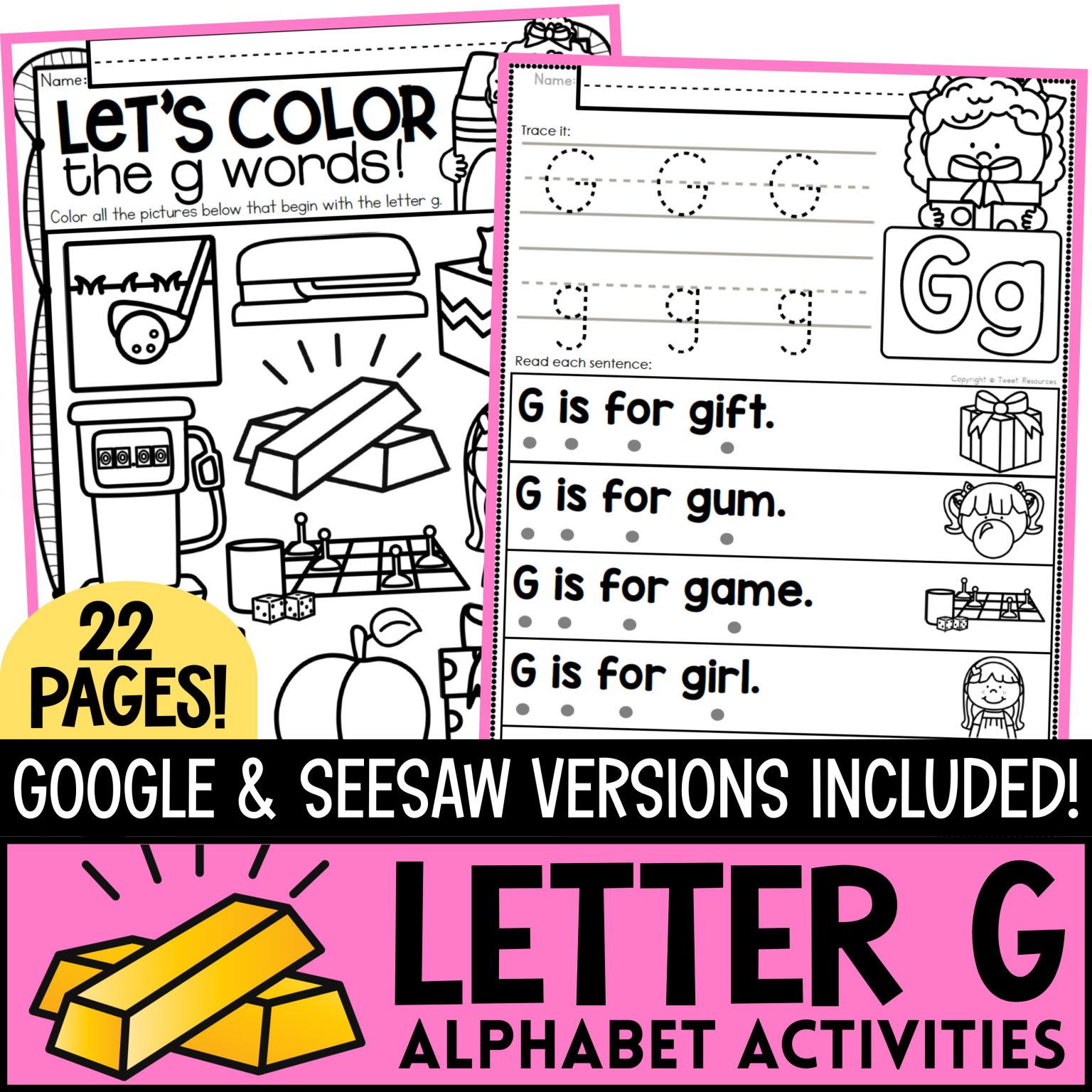 The Letter G! Alphabet Letter Of The Week Package Now With Google ...