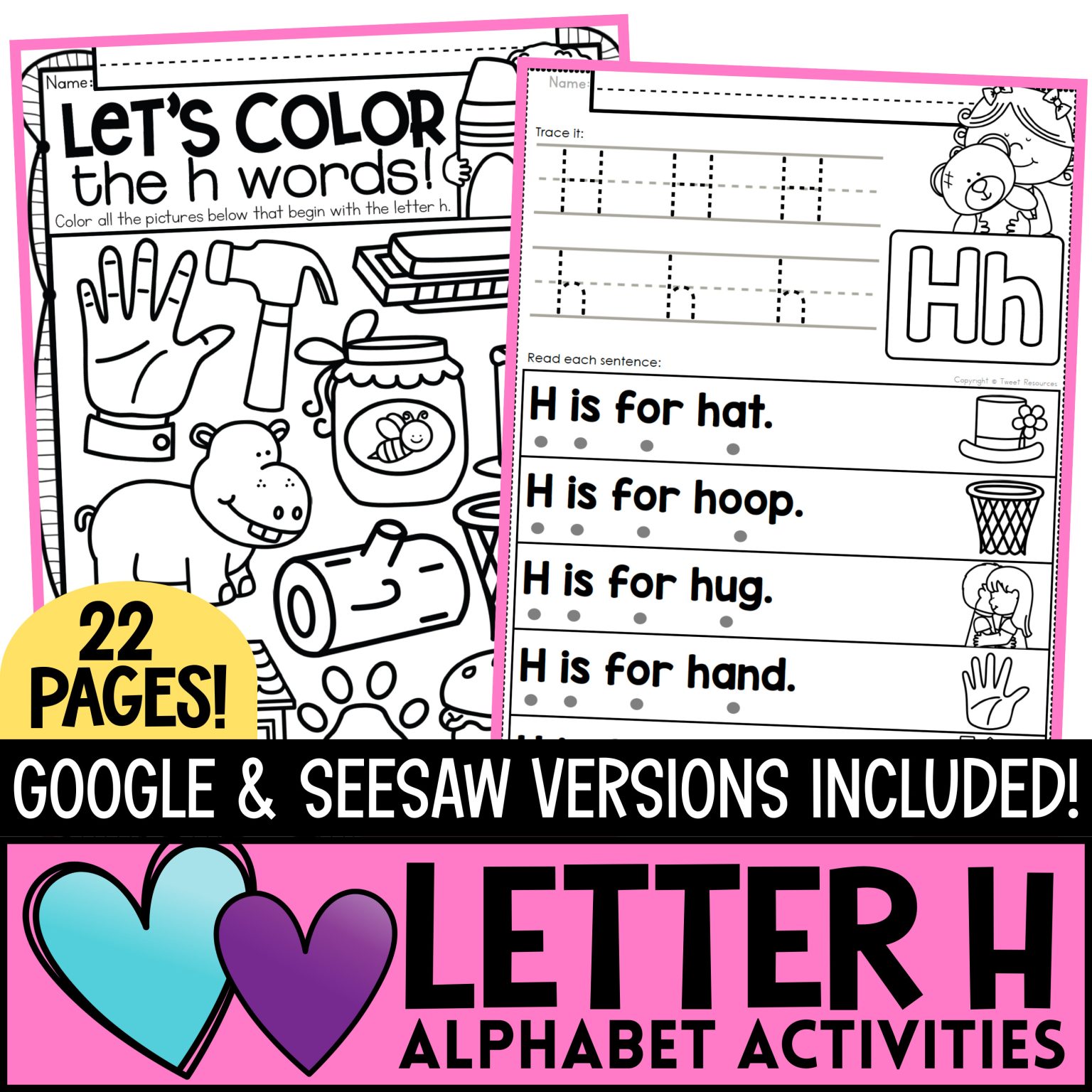 The Letter H! Alphabet Letter Of The Week Package Now With Google ...