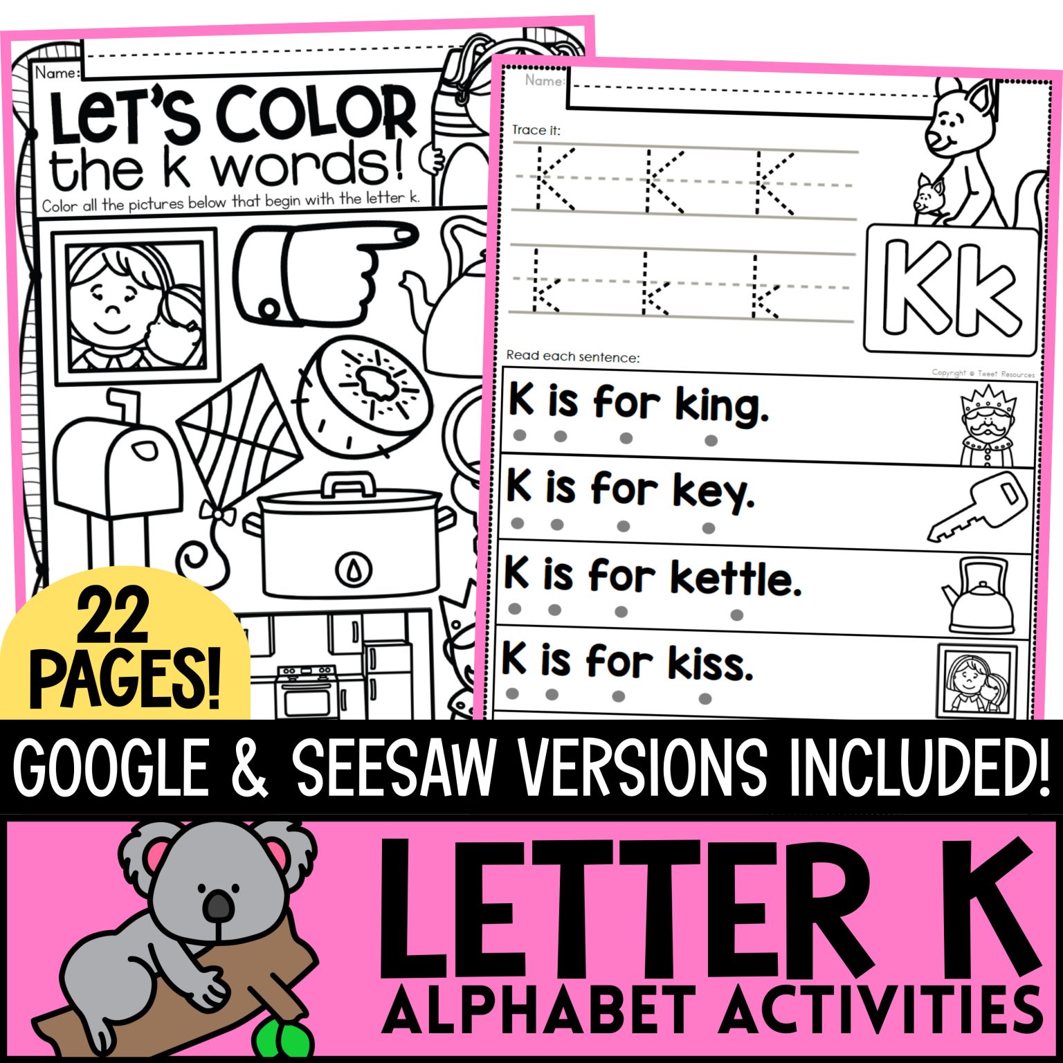 The Letter K! Alphabet Letter Of The Week Package Now With Google ...